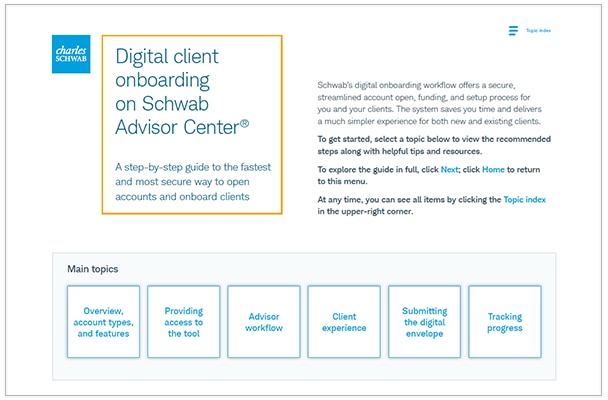 Digital Onboarding | Advisor Services | Charles Schwab